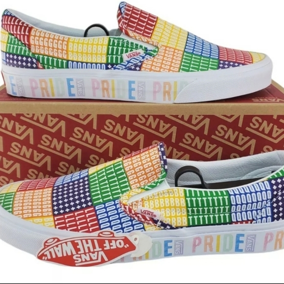 Vans | Shoes | Mens Vans Classic Slip On Pride Lgbtq Multi True White ...